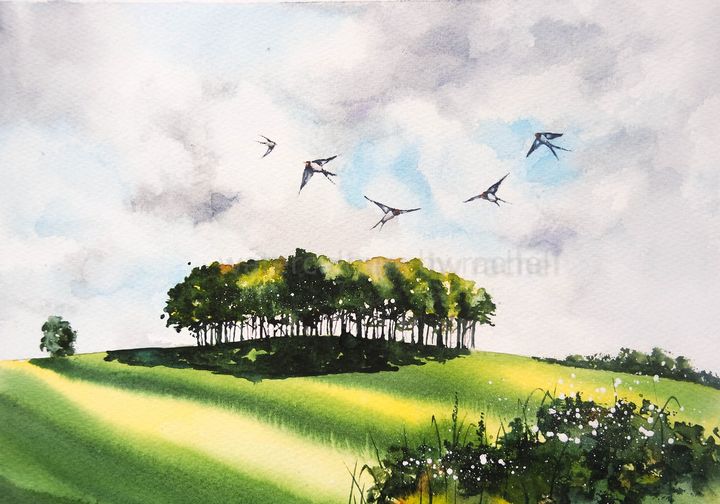 Nearly there trees – watercolours by rachel
